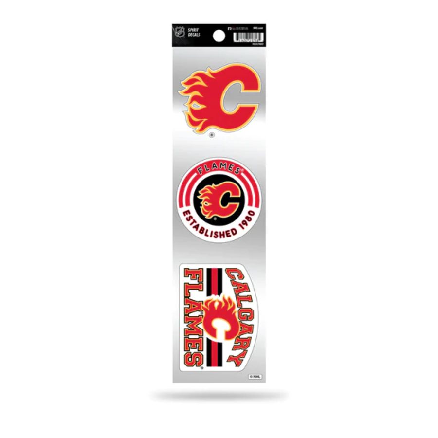 Calgary Flames Retro Vintage Logo - Sheet Of 3 Triple Spirit Stickers ...