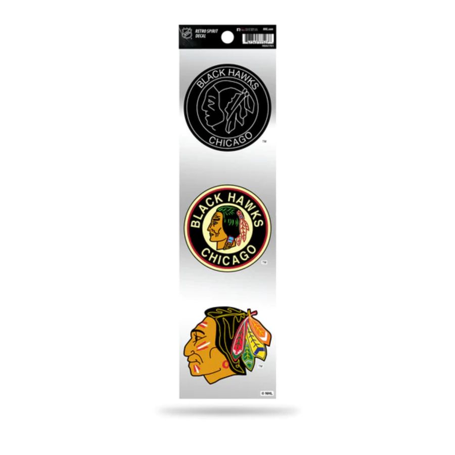 Chicago Blackhawks Retro Vintage Logo - Sheet Of 3 Triple Spirit ...