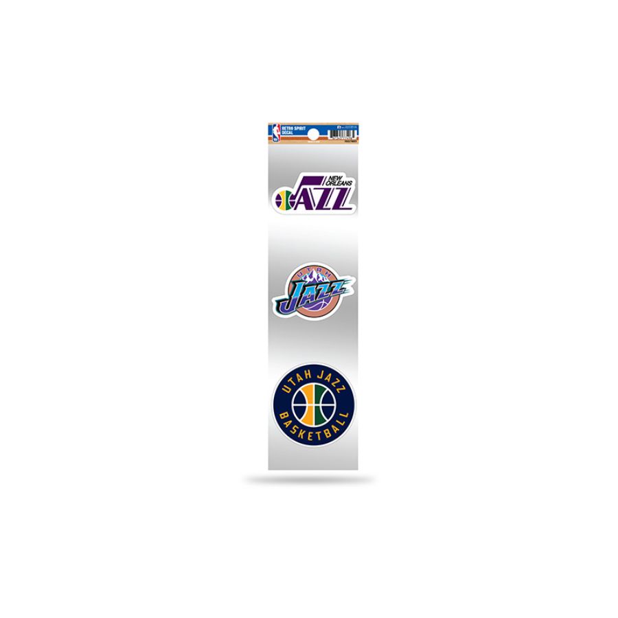 Utah Jazz Retro Vintage Logo - Sheet Of 3 Triple Spirit Stickers at ...