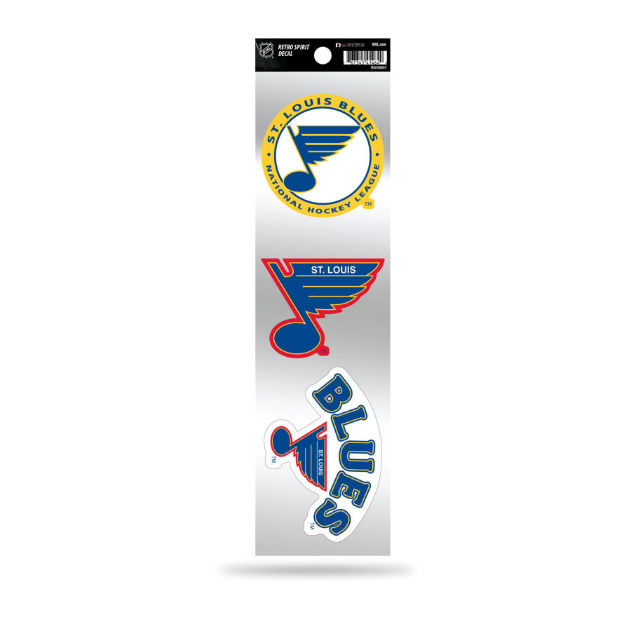 St. Louis Blues Retro Vintage Logo - Sheet Of 3 Triple Spirit Stickers ...