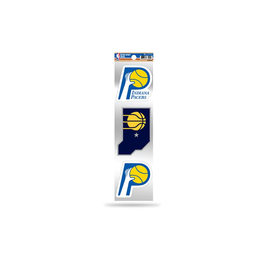Indiana Pacers Retro Vintage Logo - Sheet Of 3 Triple Spirit Stickers ...