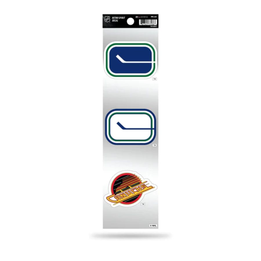 Vancouver Canucks Retro Vintage Logo - Sheet Of 3 Triple Spirit ...