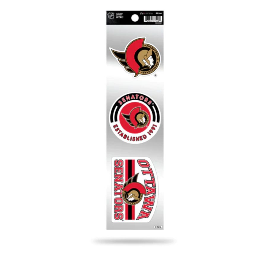 Ottawa Senators Retro Vintage Logo - Sheet Of 3 Triple Spirit Stickers ...