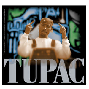TuPac Middle Finger - Vinyl Sticker at Sticker Shoppe