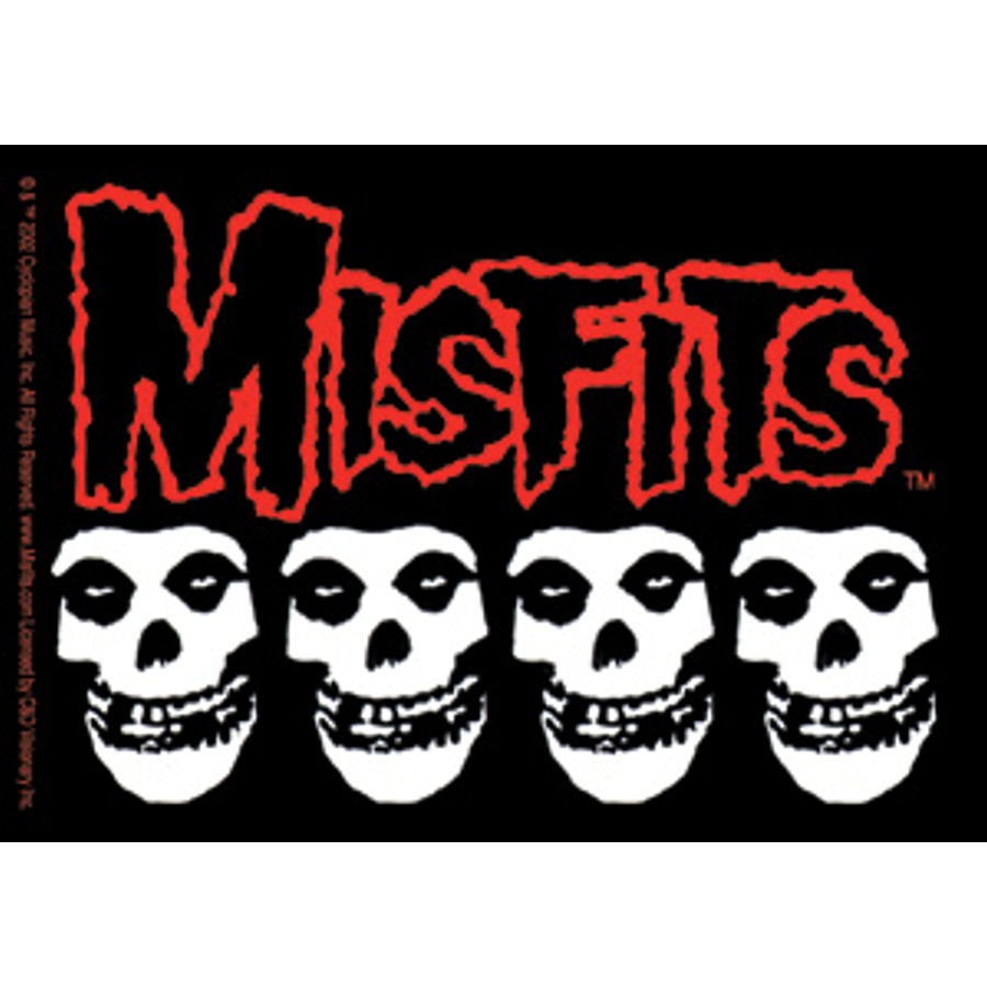 The Misfits 4 Skulls - Vinyl Sticker at Sticker Shoppe