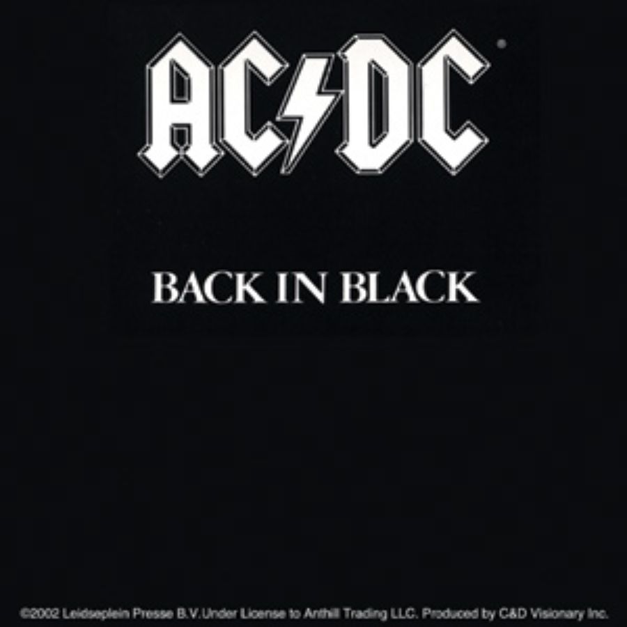 AC/DC Back In Black - Vinyl Sticker at Sticker Shoppe