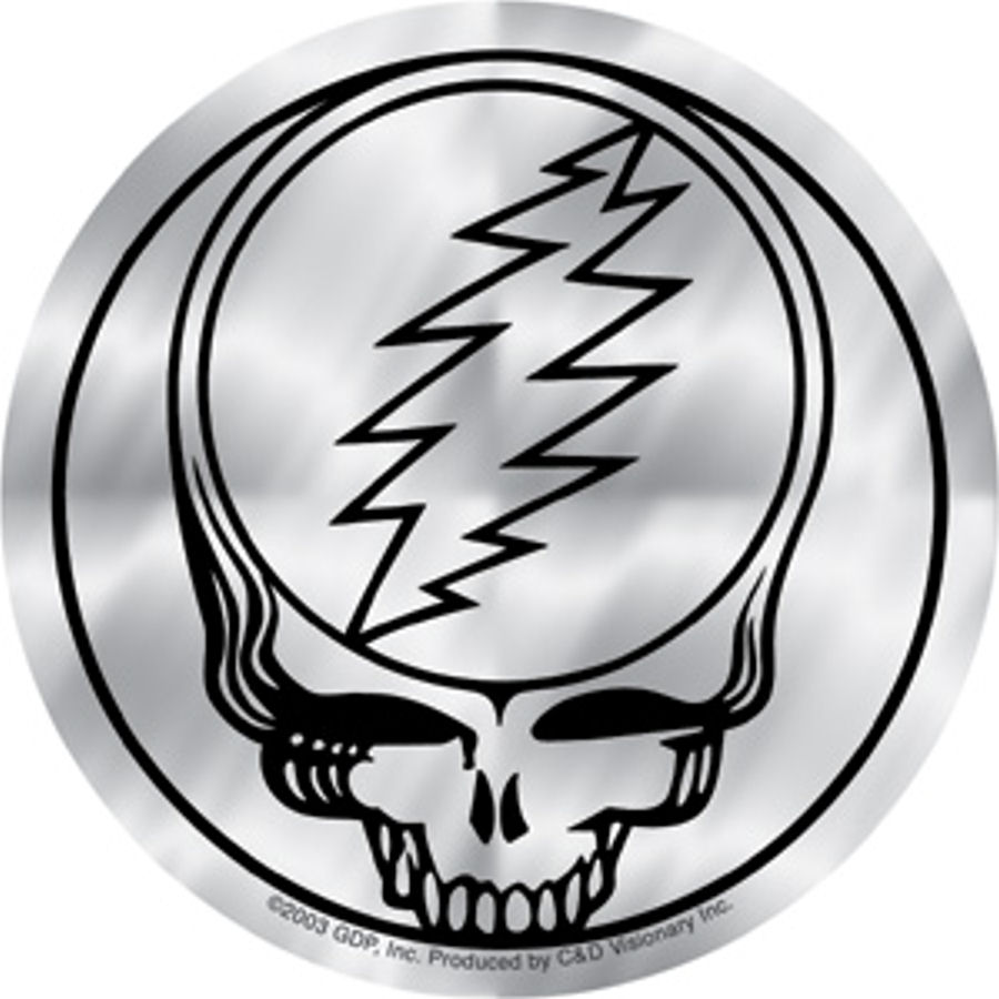 Grateful Dead Steal Your Face - Silver Vinyl Sticker at Sticker Shoppe