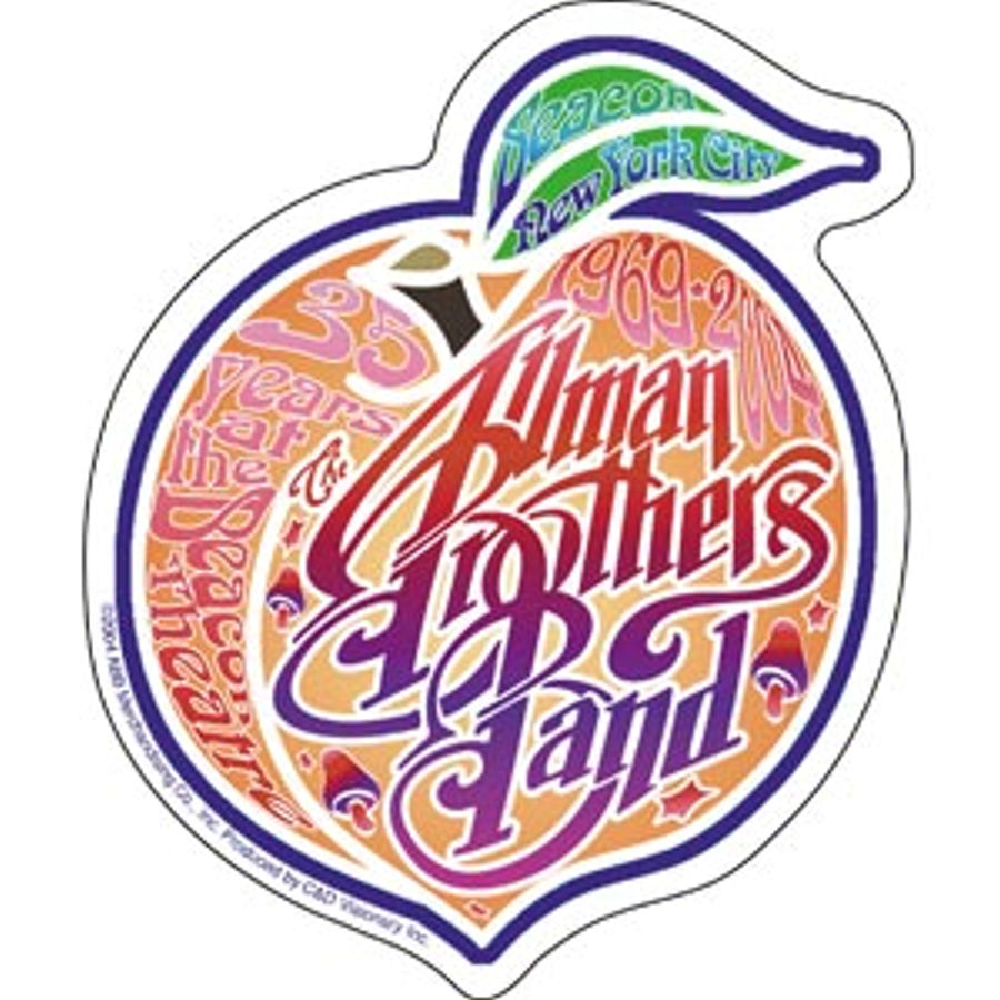 The Allman Brothers Band 60's Peach - Vinyl Sticker at Sticker Shoppe