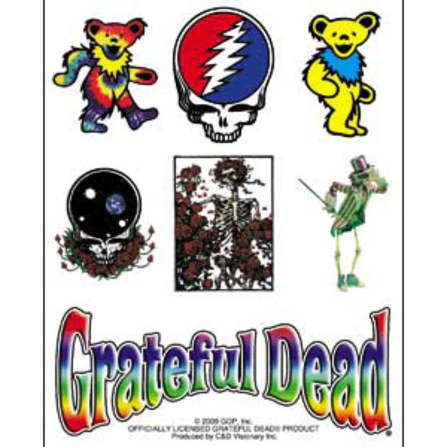 Grateful Dead Bears Icons & Logo - Set of 7 Clear Sticker Sheet at ...