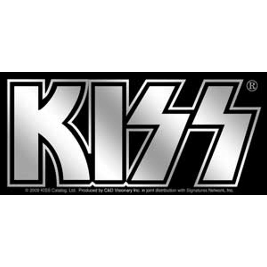 Kiss Logo - Silver Vinyl Sticker at Sticker Shoppe