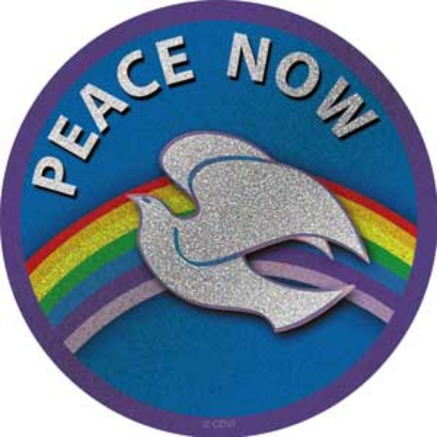 Peace Signs Peace Now Dove Glitter - Vinyl Sticker at Sticker Shoppe