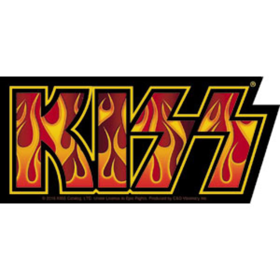 Kiss Flame Logo - Vinyl Sticker at Sticker Shoppe