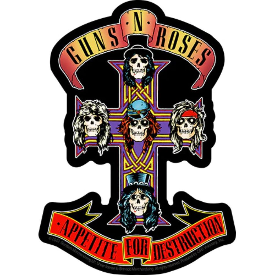 Guns N Roses Cross - Vinyl Sticker at Sticker Shoppe