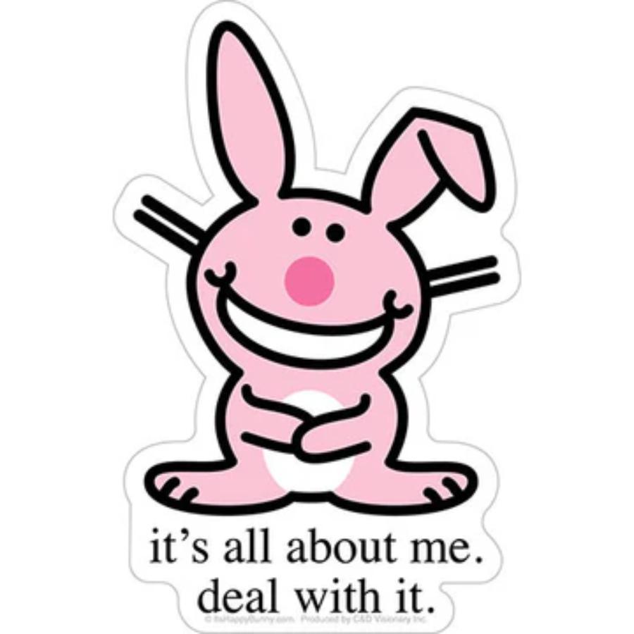 It's Happy Bunny All About Me - Vinyl Sticker at Sticker Shoppe
