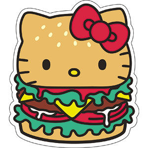 Hello Kitty Burger - Vinyl Sticker at Sticker Shoppe