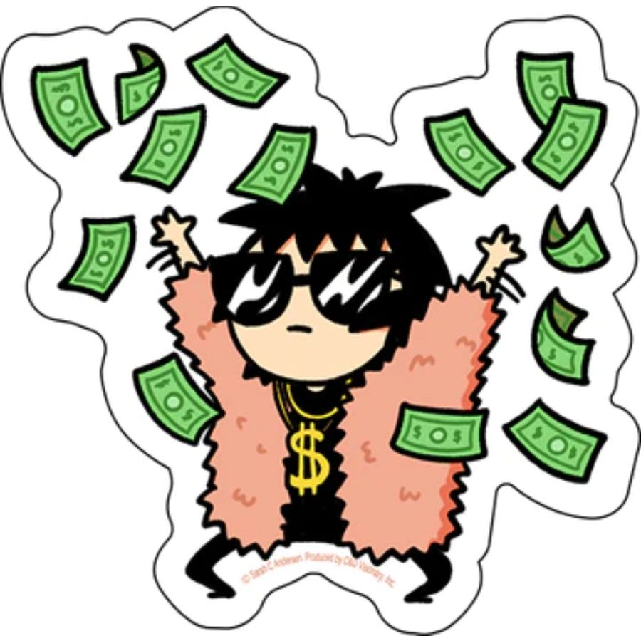 Sarah's Scribbles Ballin - Vinyl Sticker at Sticker Shoppe