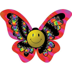 Smiley Face Butterfly - Sticker at Sticker Shoppe