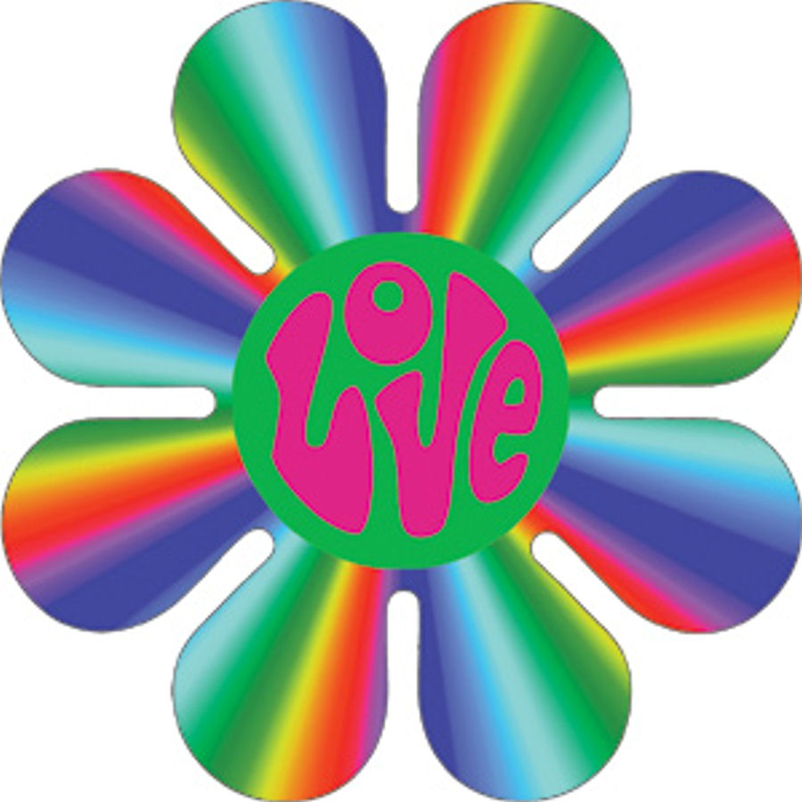 Love Flower Multi Color - Vinyl Sticker at Sticker Shoppe