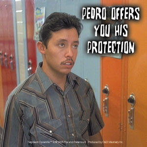 Pedro Offers Protection - Sticker at Sticker Shoppe