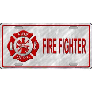 Fire Fighter Fire Dept - License Plate at Sticker Shoppe