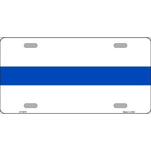 Thin Blue Line White Background - License Plate at Sticker Shoppe