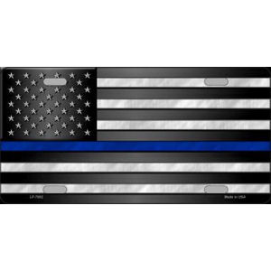 Thin Blue Line American Flag Subdued - License Plate at Sticker Shoppe