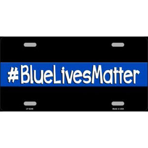 #BlueLivesMatter Thin Blue Line - License Plate at Sticker Shoppe