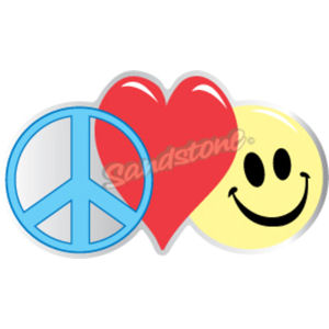Peace Love Happy - Sticker at Sticker Shoppe