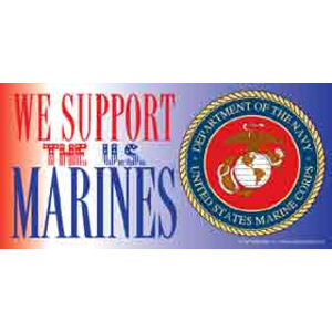We Support The US Marines - Sticker at Sticker Shoppe