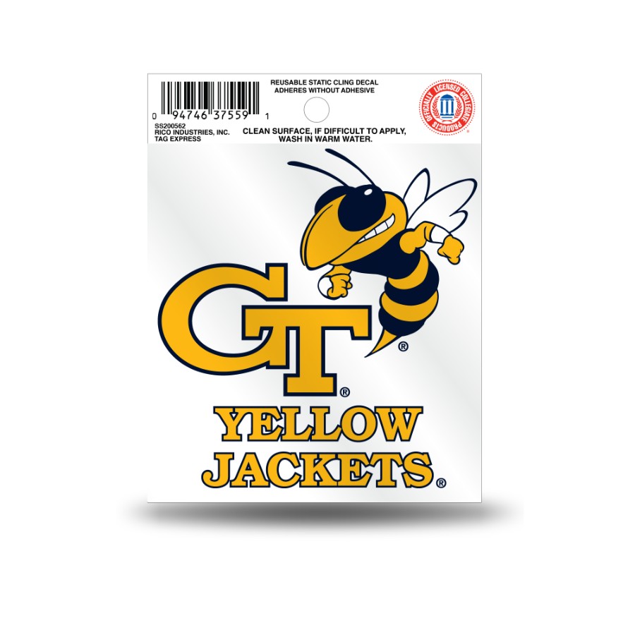 Georgia Tech Yellow Jackets Logo - Static Cling at Sticker Shoppe