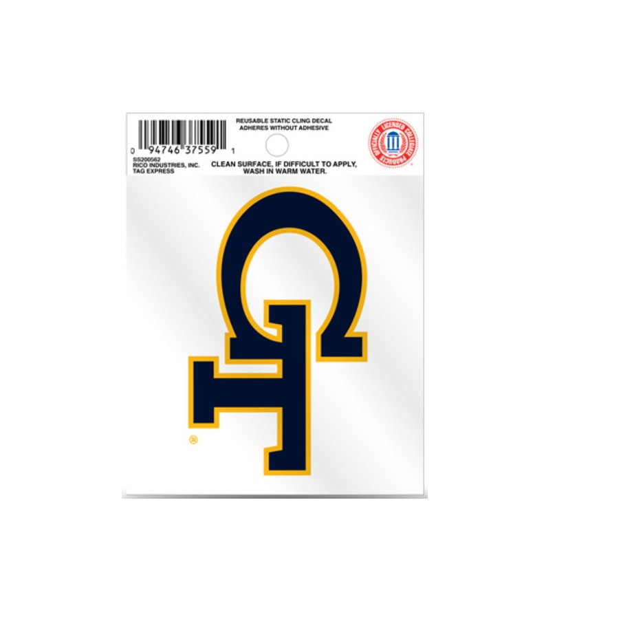 Georgia Tech Yellow Jackets Navy Script Logo - Static Cling at Sticker ...