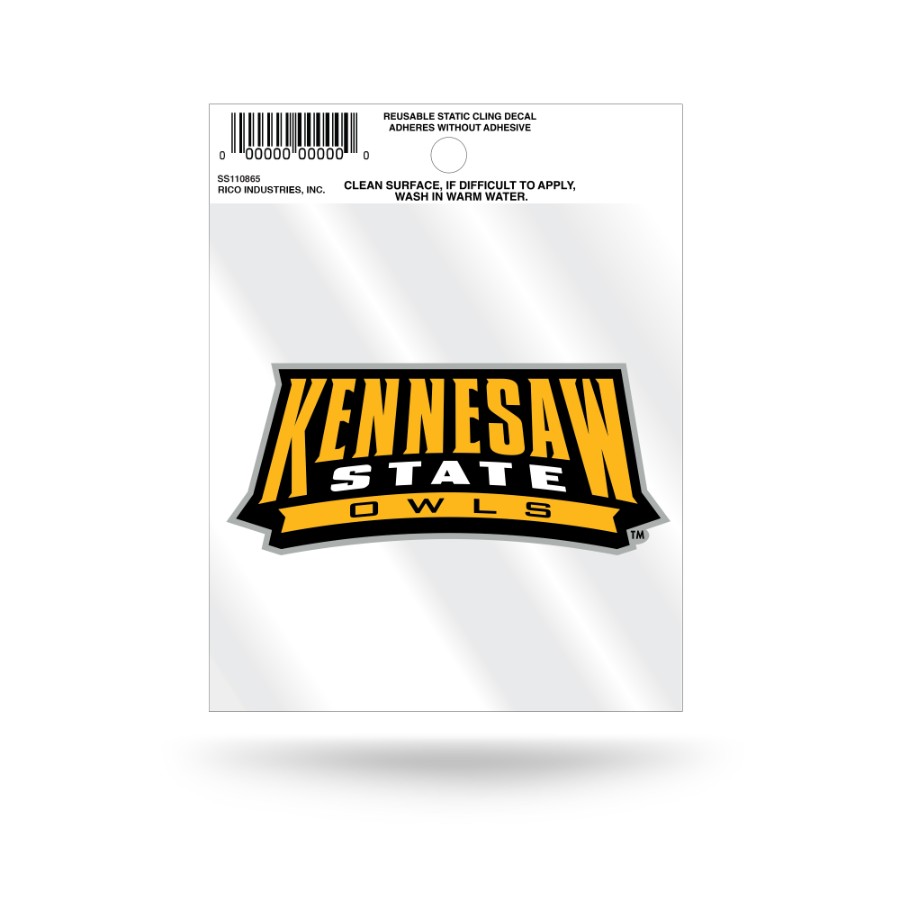 Kennesaw State University Owls Script Logo - Static Cling at Sticker Shoppe