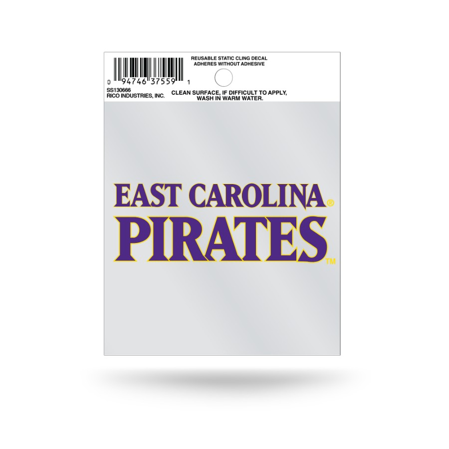 East Carolina University Pirates Script Logo - Static Cling at Sticker ...