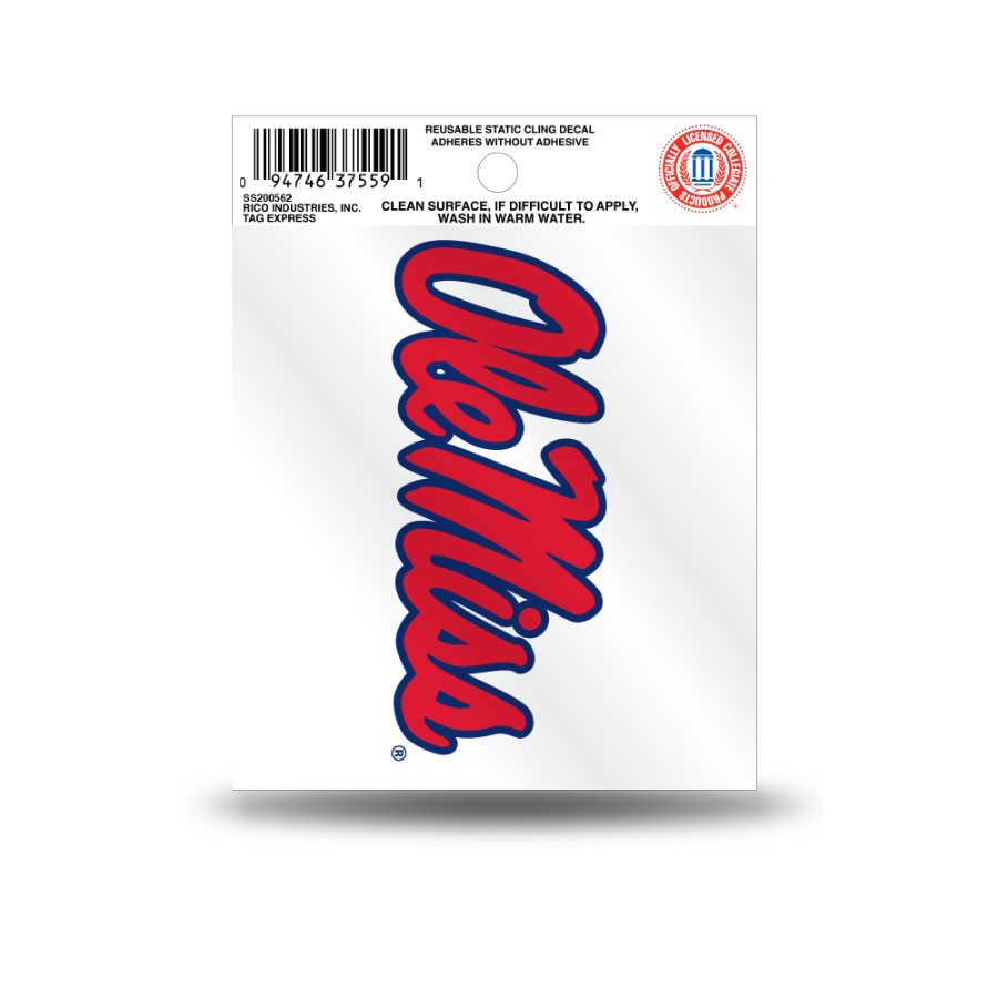 University Of Mississippi Ole Miss Rebels Logo - Static Cling at ...