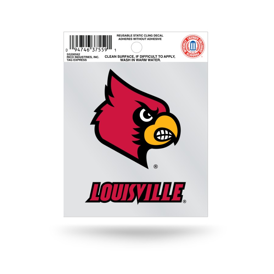 University Of Louisville Cardinals Script Logo - Static Cling at ...
