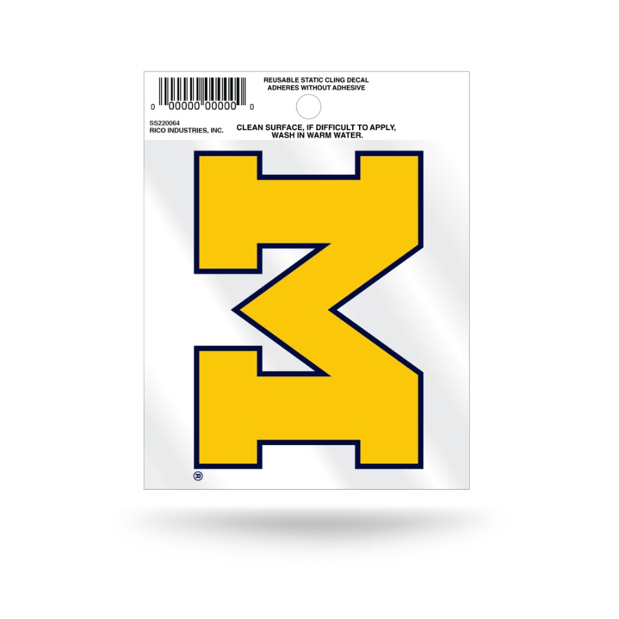 University Of Michigan Wolverines Yellow Logo - Static Cling at Sticker ...