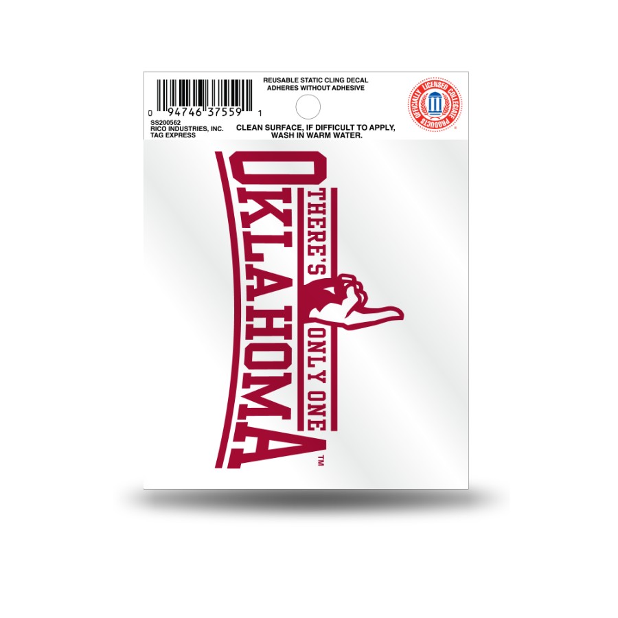 University Of Oklahoma Sooners There's Only One Logo - Static Cling at ...