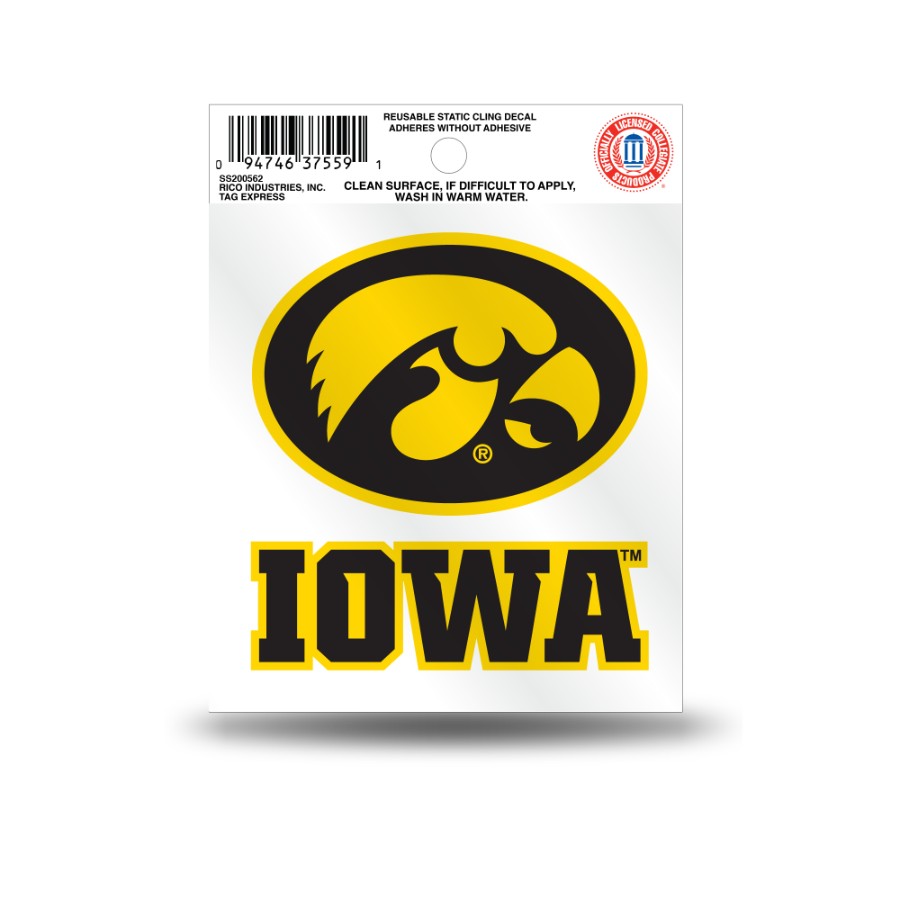 University Of Iowa Hawkeyes Script Logo - Static Cling at Sticker Shoppe