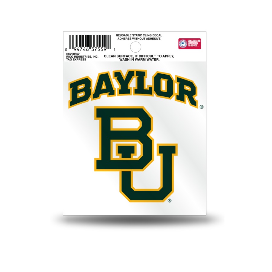 Baylor University Bears Script Logo - Static Cling at Sticker Shoppe