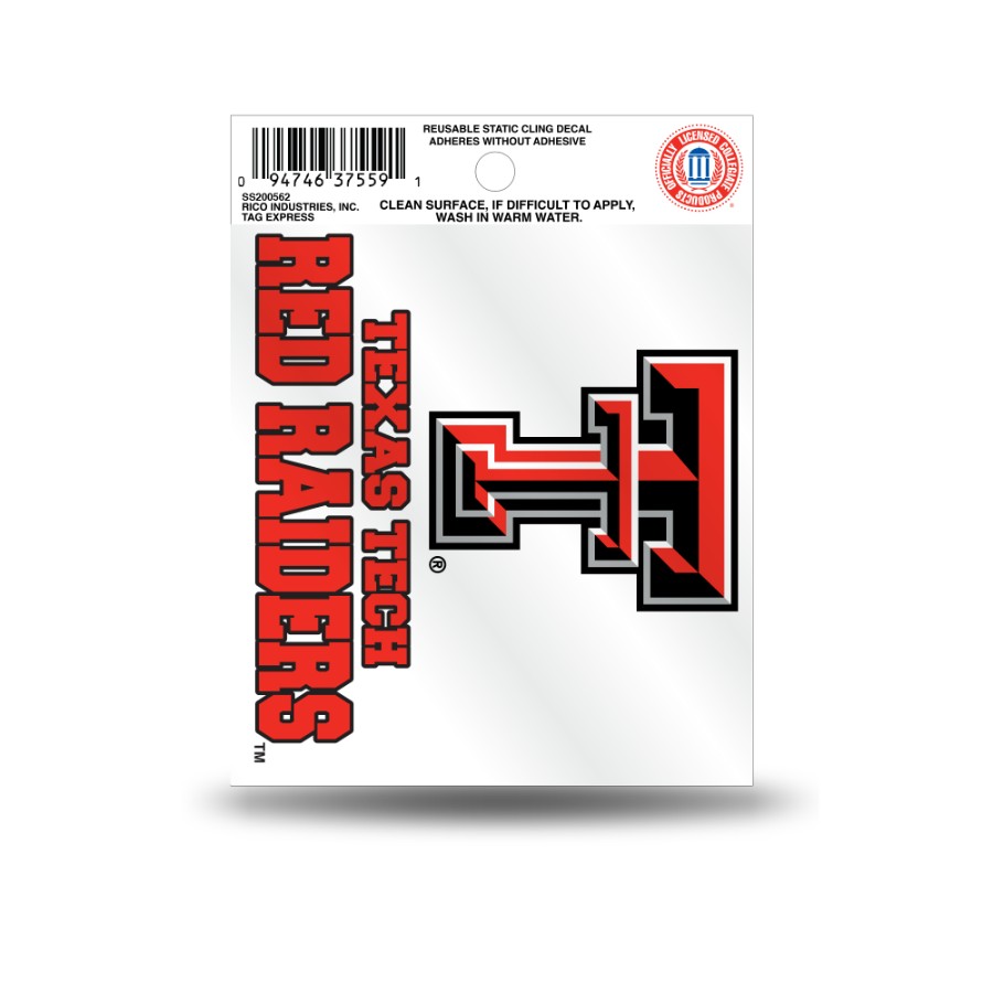 Texas Tech University Red Raiders Logo - Static Cling at Sticker Shoppe