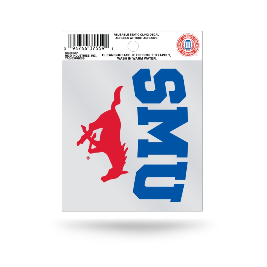 Southern Methodist University Mustangs Script Logo - Static Cling at ...