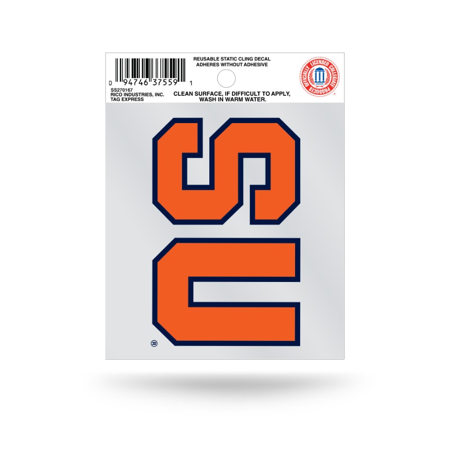 Syracuse University Orange Script Logo - Static Cling at Sticker Shoppe