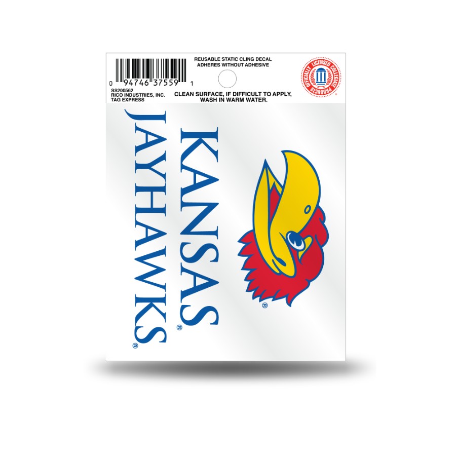 University Of Kansas Jayhawks Script Logo - Static Cling at Sticker Shoppe