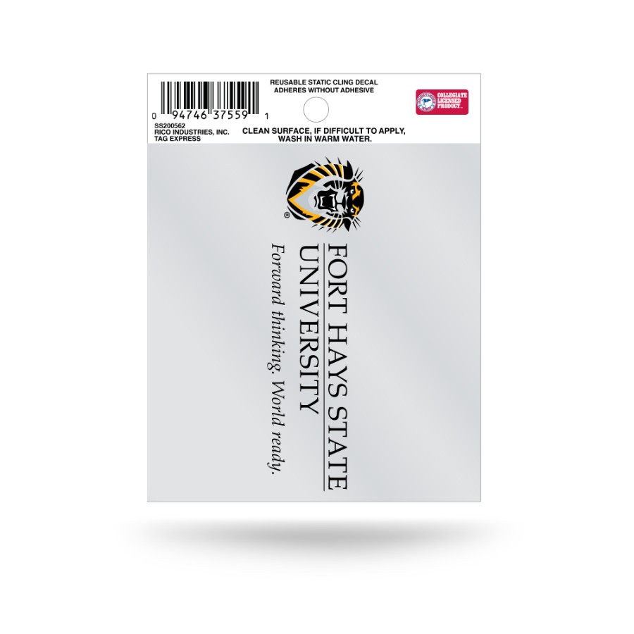 Fort Hays State University Tigers Script Logo - Static Cling at Sticker ...