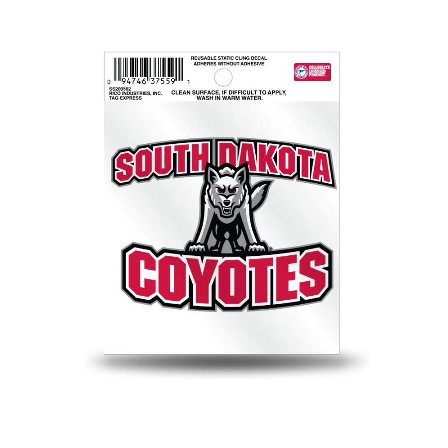 University Of South Dakota Coyotes Script Logo - Static Cling at ...