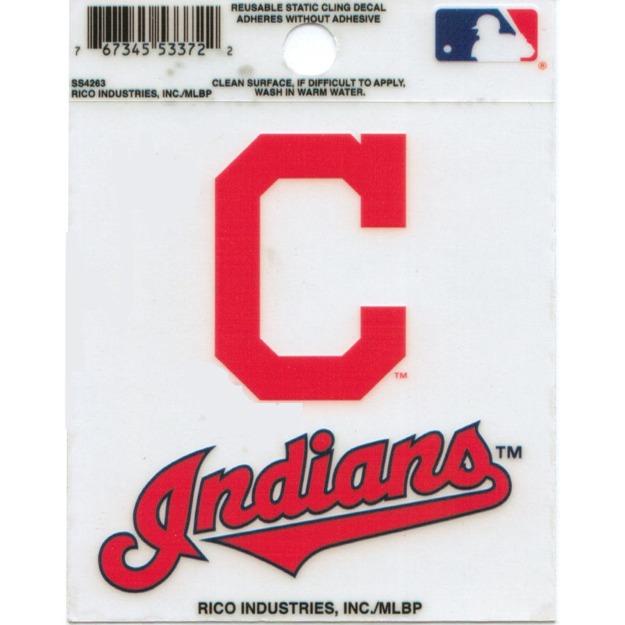 Cleveland Indians Script Logo - Static Cling at Sticker Shoppe