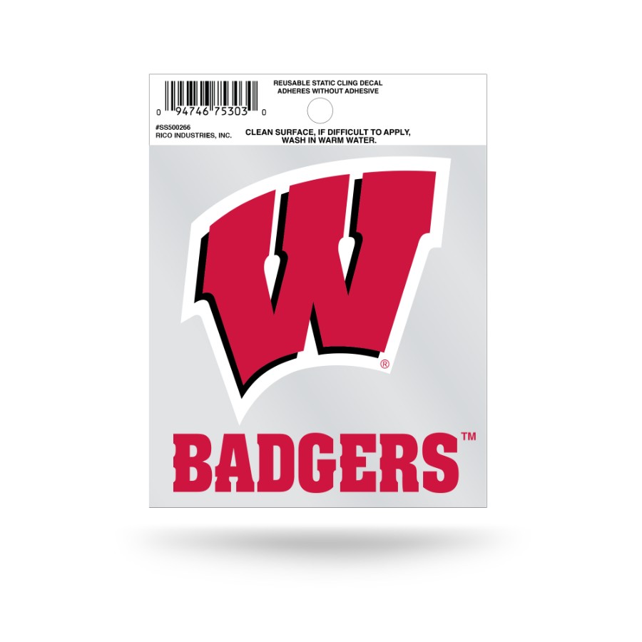 University Of Wisconsin Badgers Script Logo - Static Cling at Sticker ...