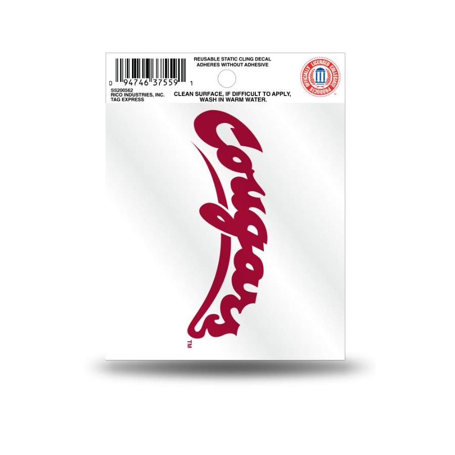 Washington State University Cougars Script Logo - Static Cling at ...