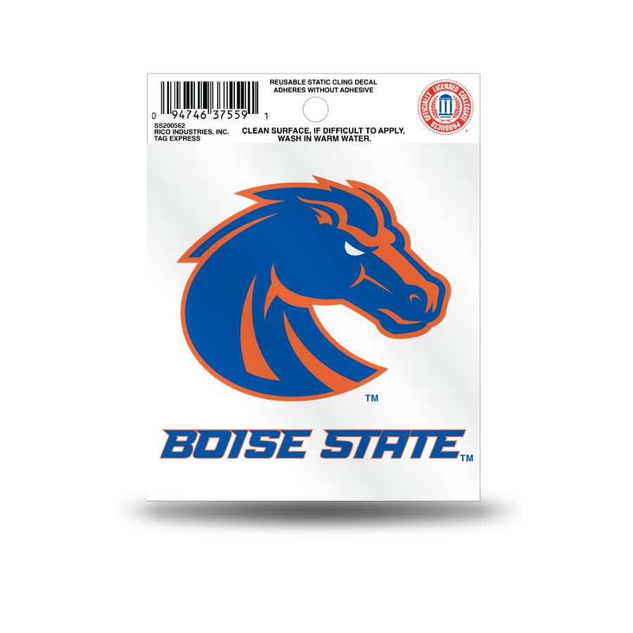 Boise State University Broncos Script Logo - Static Cling at Sticker Shoppe