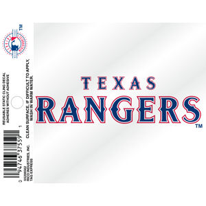 Texas Rangers Script Logo - Static Cling at Sticker Shoppe